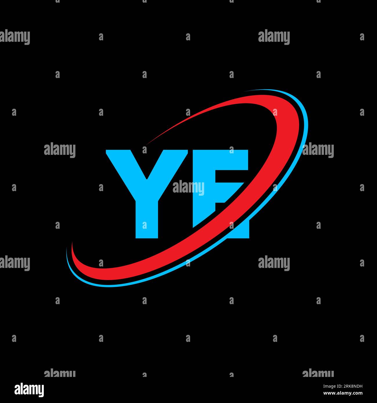 YE Y E letter logo design. Initial letter YE linked circle uppercase ...