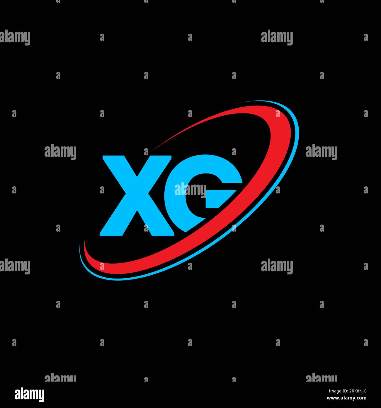 XG X G letter logo design. Initial letter XG linked circle uppercase ...