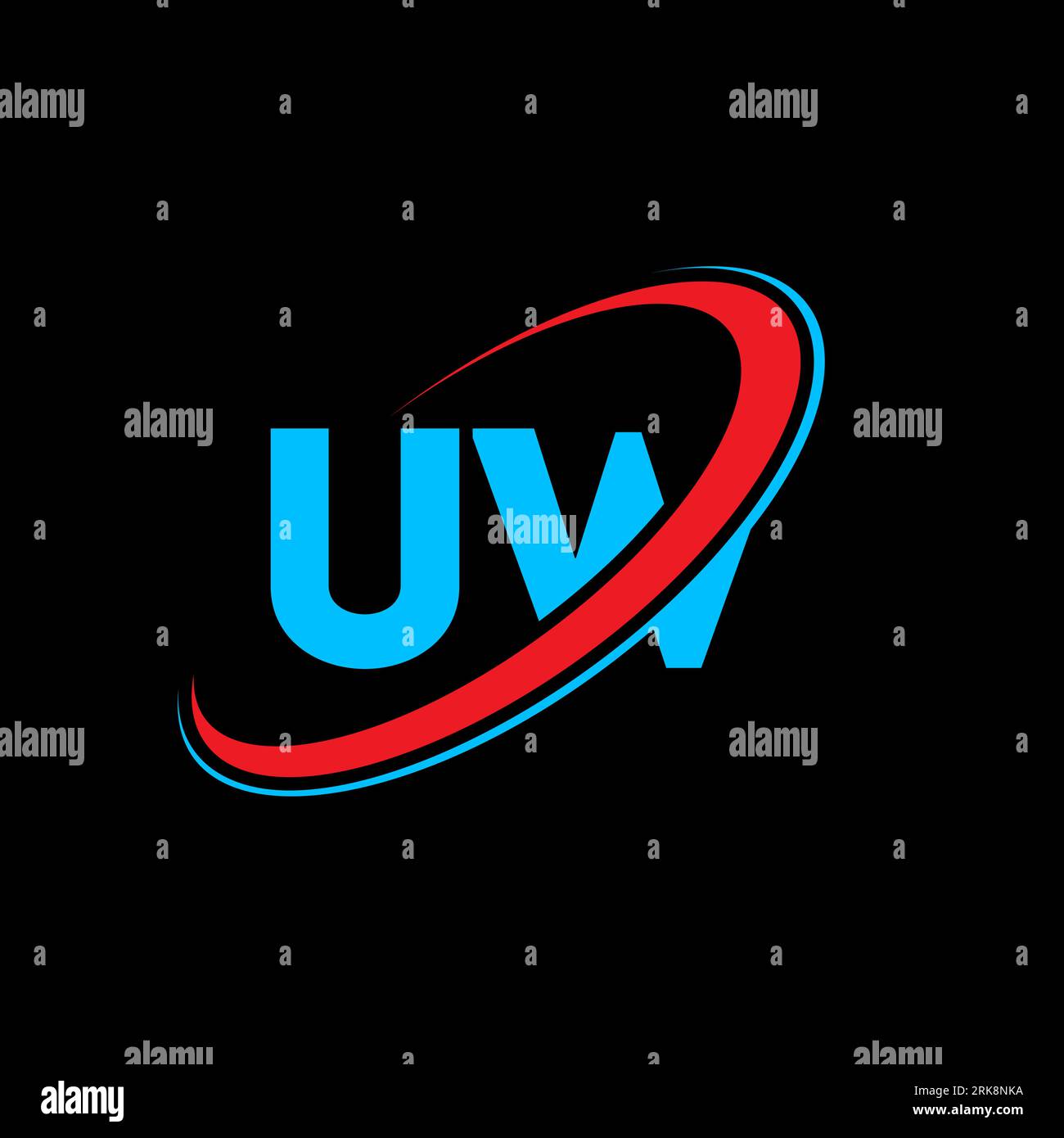 UW U W letter logo design. Initial letter UW linked circle uppercase ...