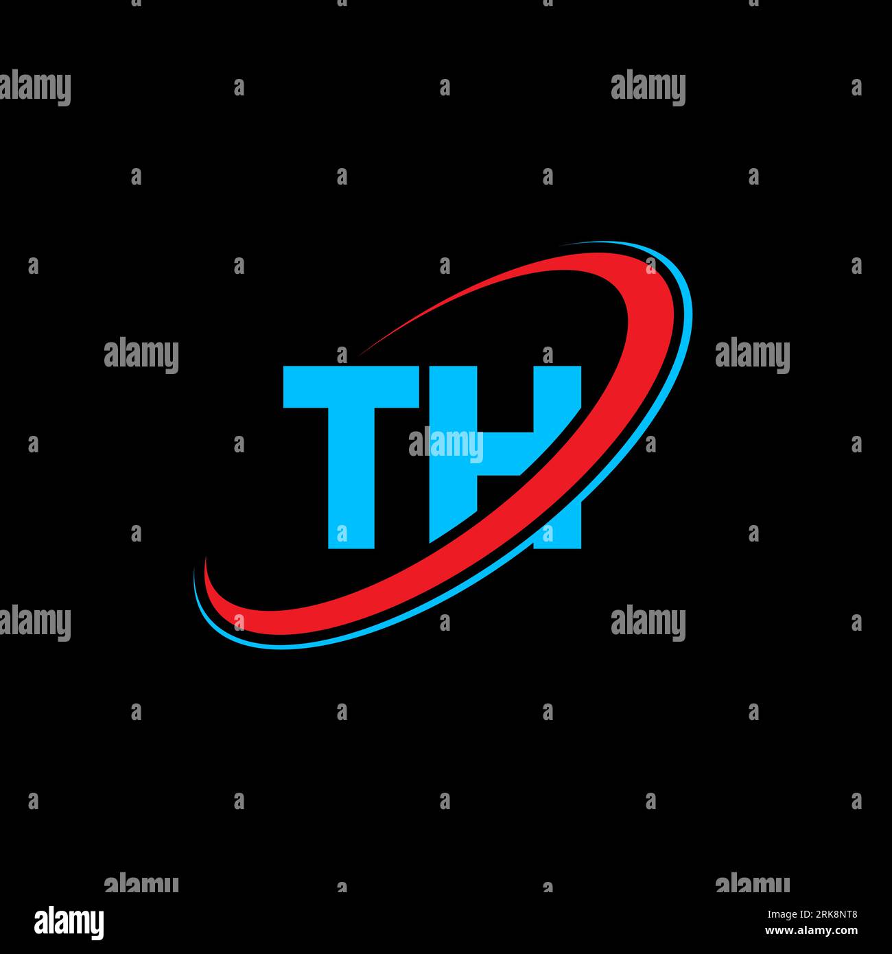 TH T H letter logo design. Initial letter TH linked circle uppercase ...