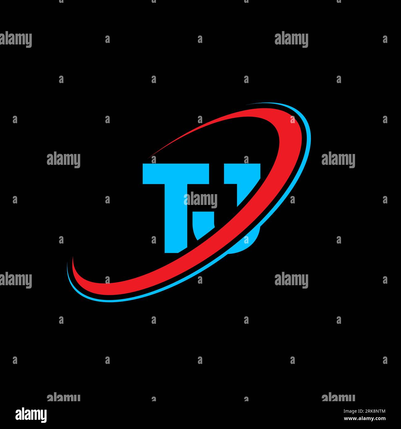 TJ T J letter logo design. Initial letter TJ linked circle uppercase ...