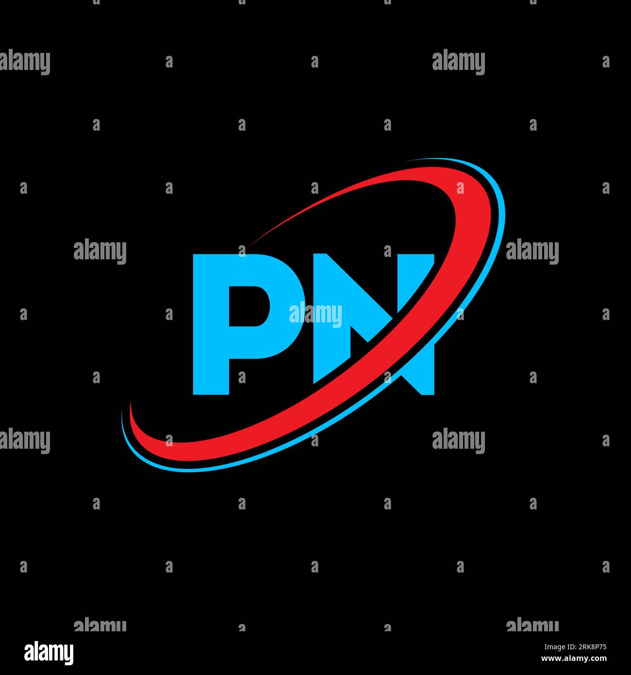 PN P N letter logo design. Initial letter PN linked circle uppercase ...