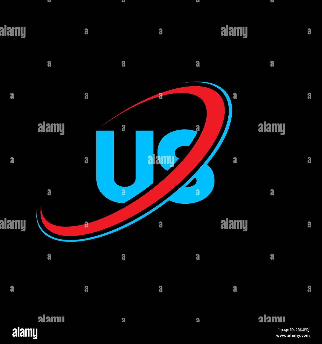 US U S letter logo design. Initial letter US linked circle uppercase ...