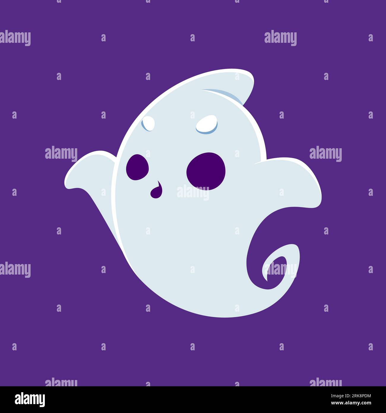 Cartoon cute kawaii halloween ghost monster character. Adorable vector ...