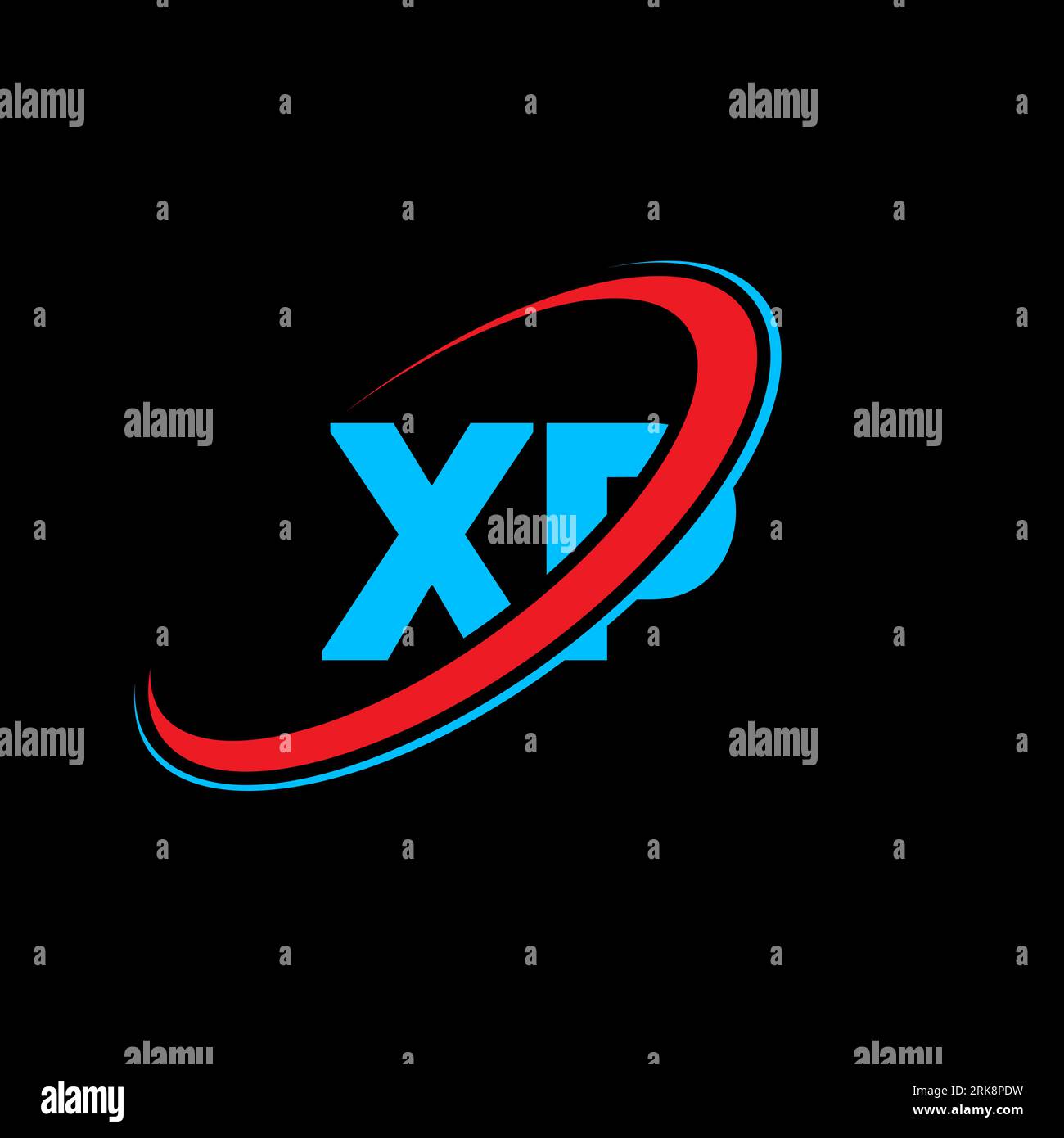 XP X P letter logo design. Initial letter XP linked circle uppercase ...