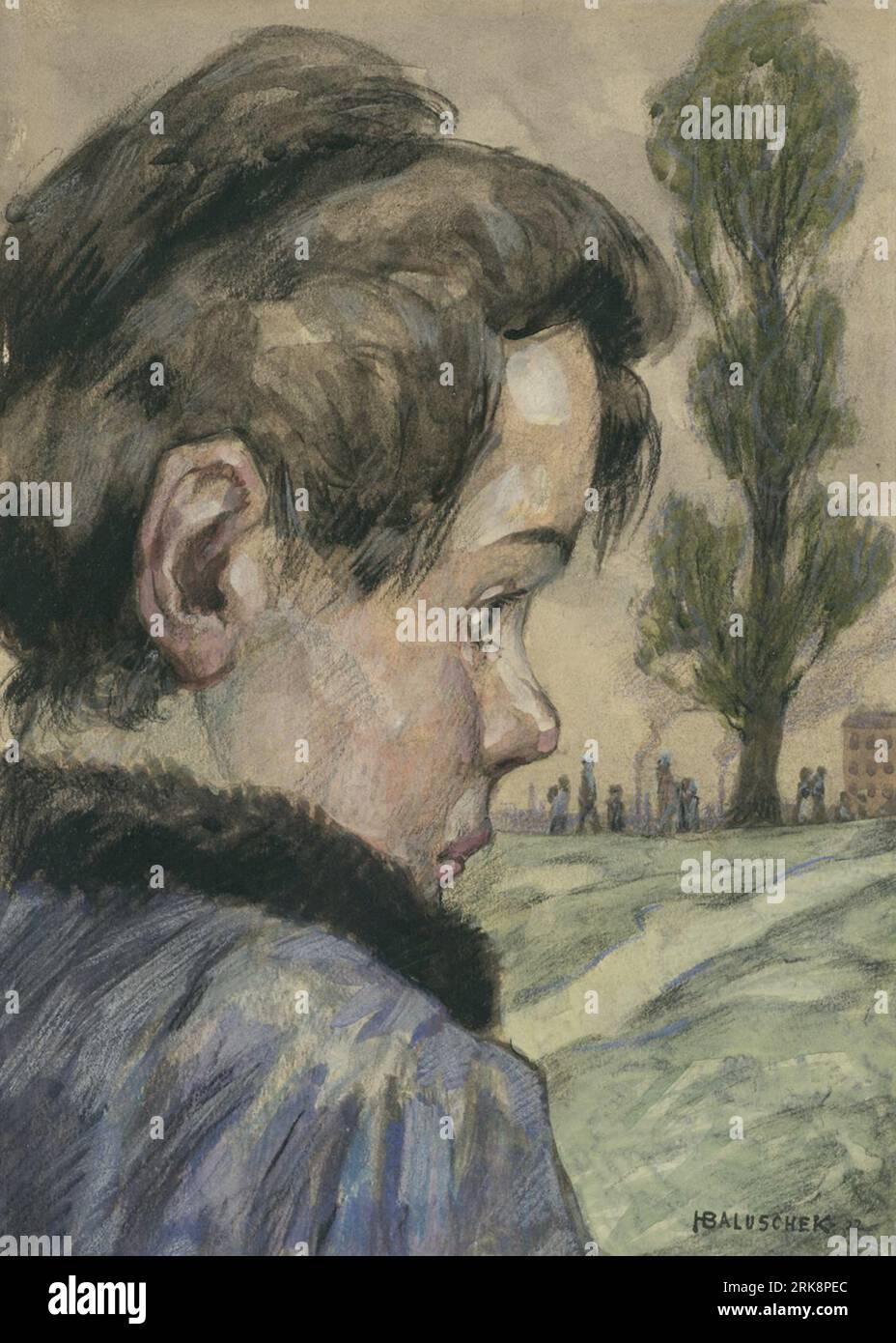 Child Head 1922 by Hans Baluschek Stock Photo - Alamy