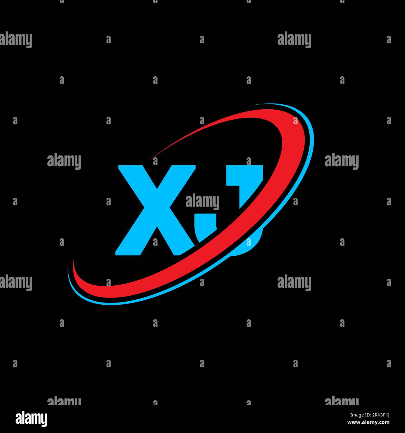 XJ X J letter logo design. Initial letter XJ linked circle uppercase ...