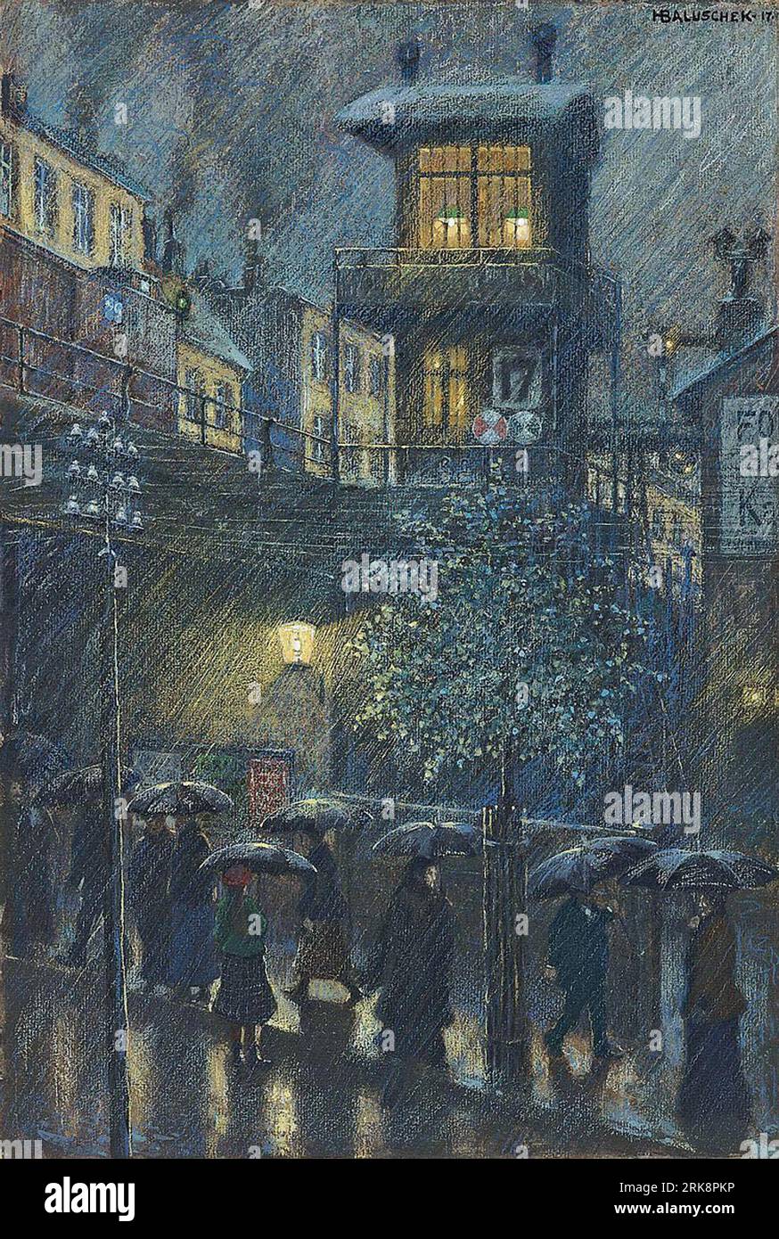 Rain 1917 by Hans Baluschek Stock Photo - Alamy