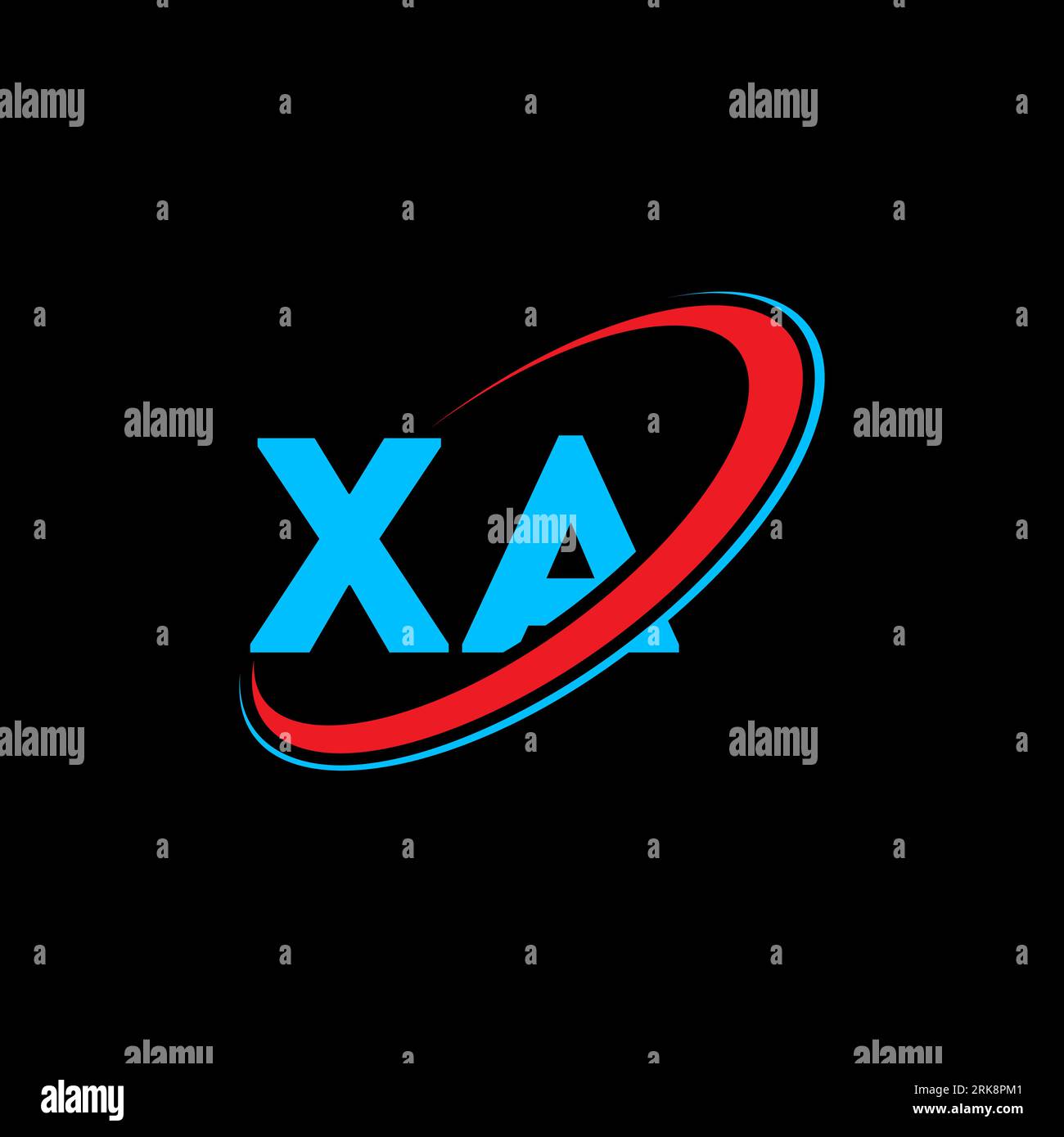 XA X A letter logo design. Initial letter XA linked circle upercase ...