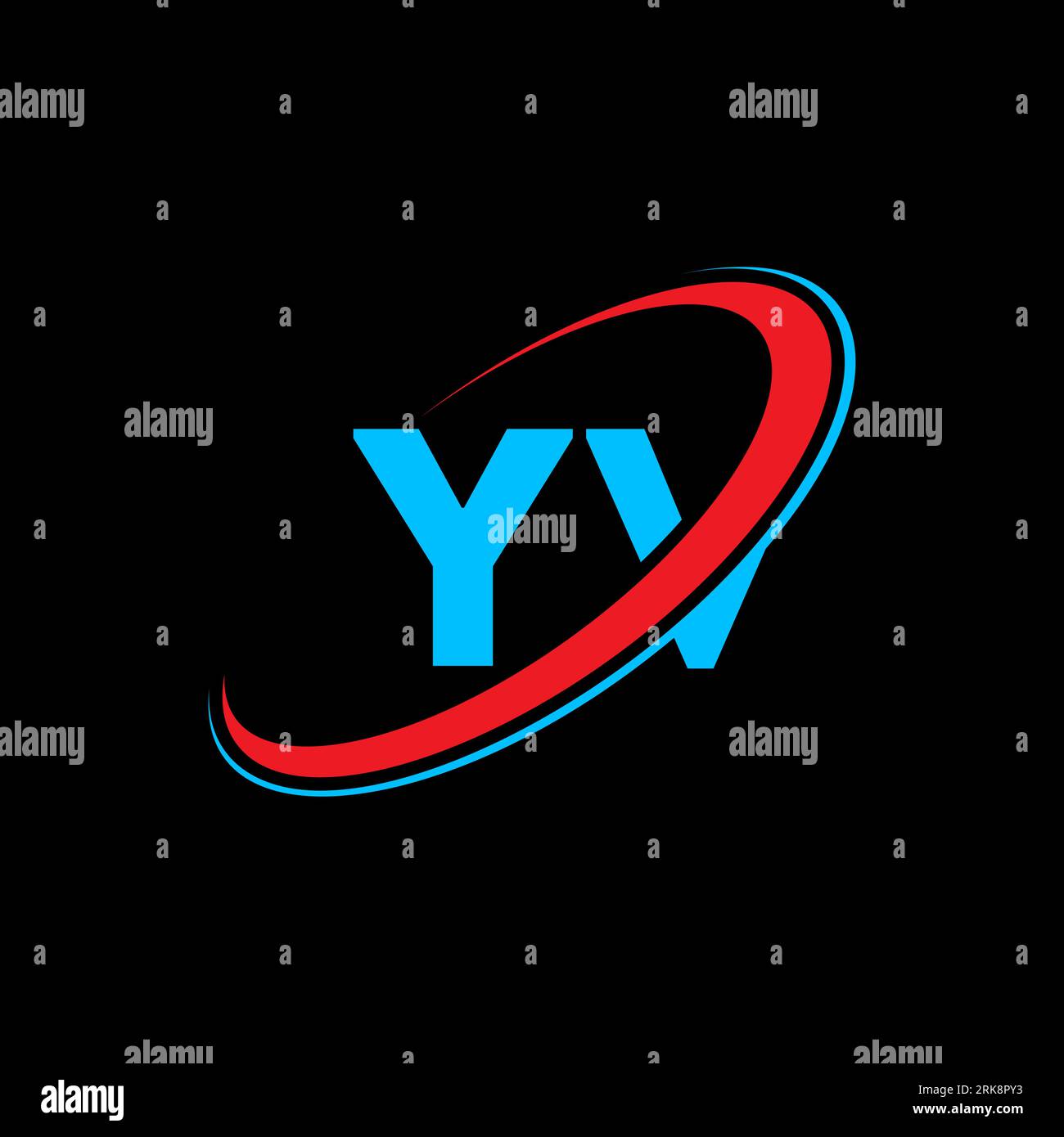 YV Y V letter logo design. Initial letter YV linked circle uppercase ...