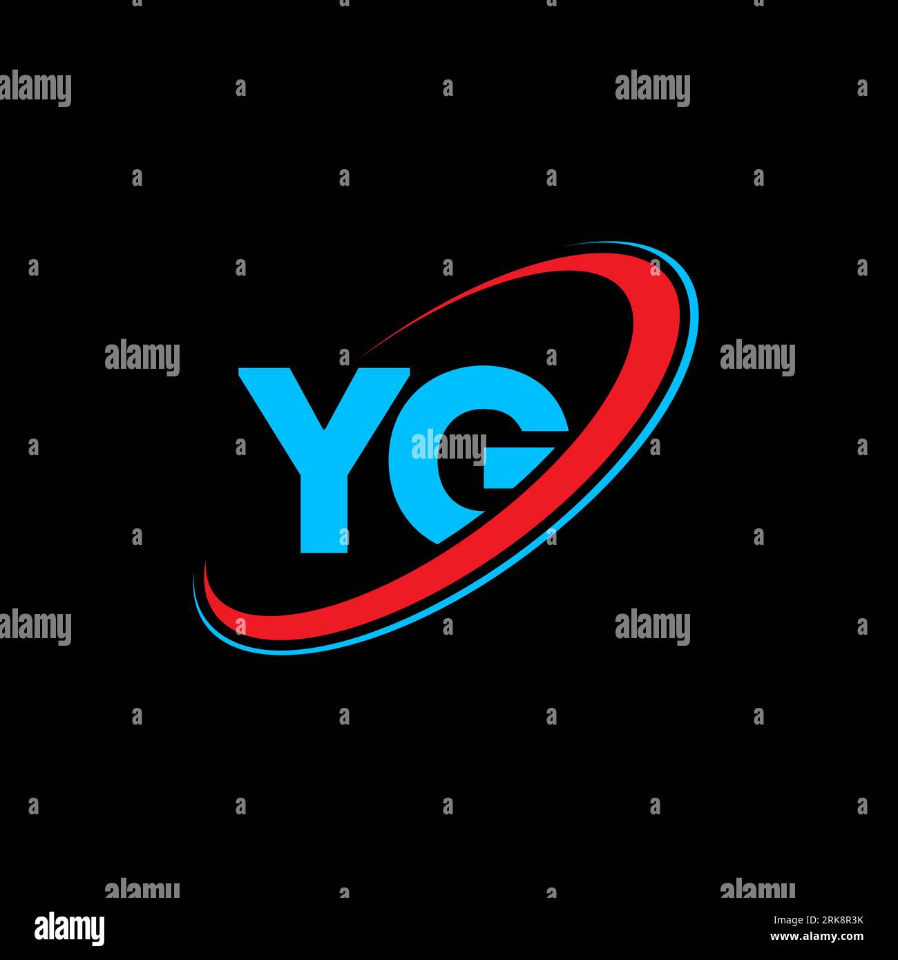 YG Y G letter logo design. Initial letter YG linked circle uppercase ...