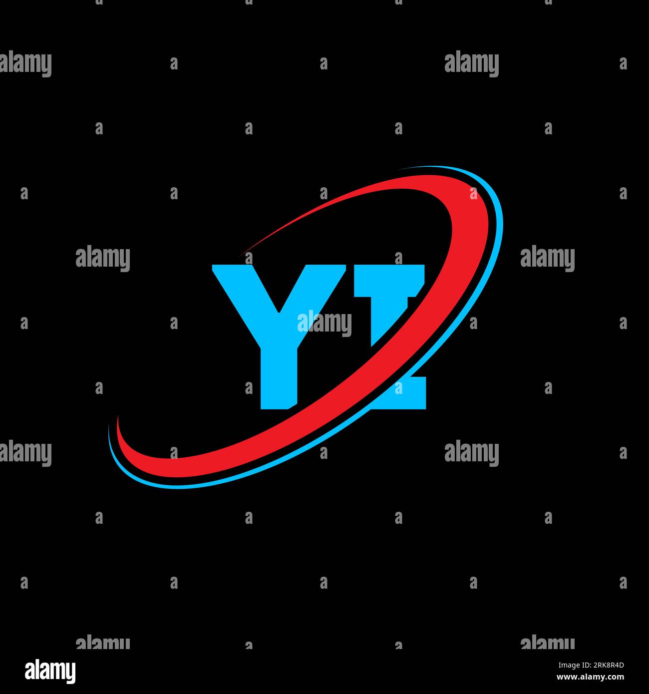 YI Y I letter logo design. Initial letter YI linked circle uppercase ...