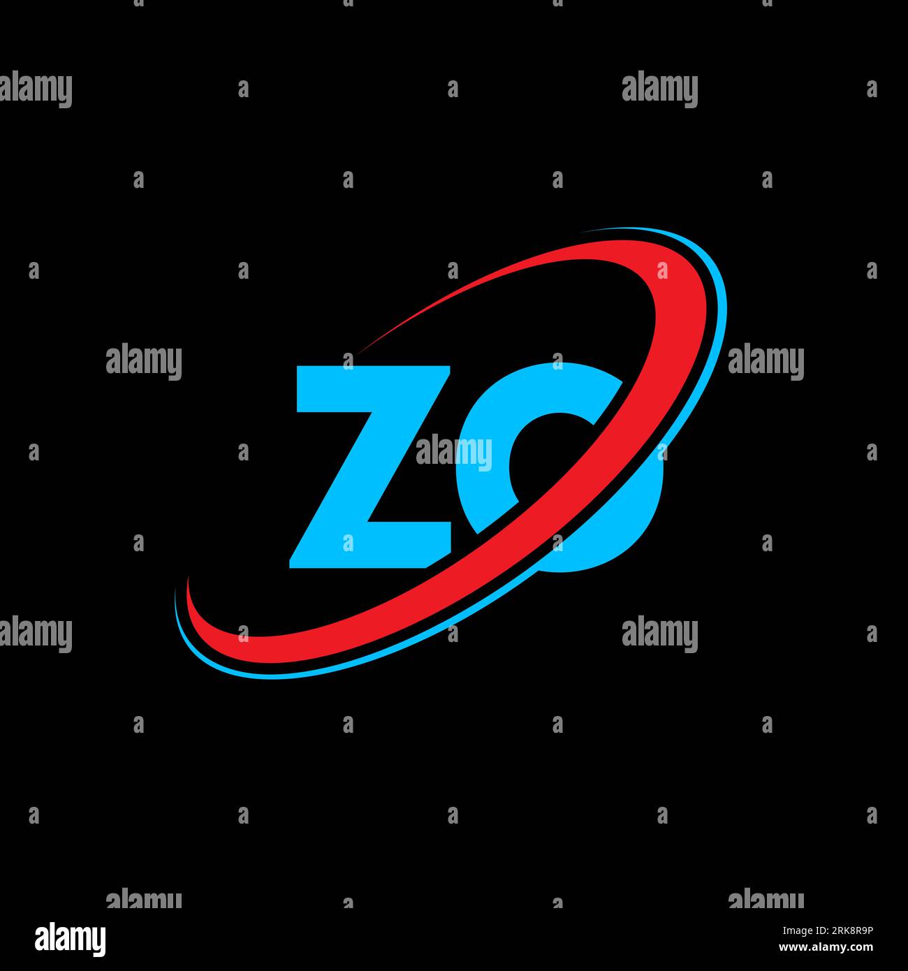 ZO Z O letter logo design. Initial letter ZO linked circle uppercase ...