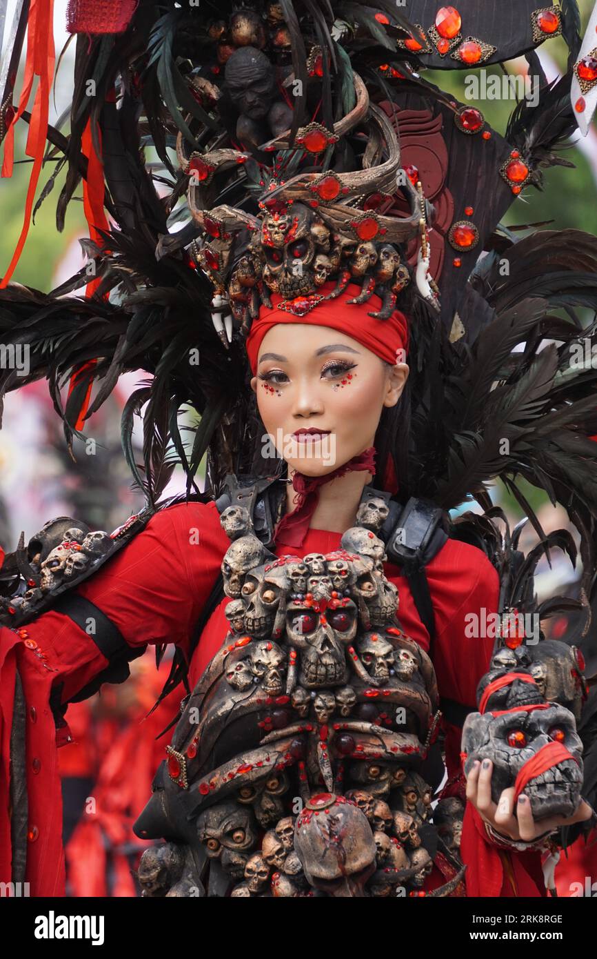 Kabasaran dance from north sulawesi at BEN Carnival. Kabasaran is a war ...
