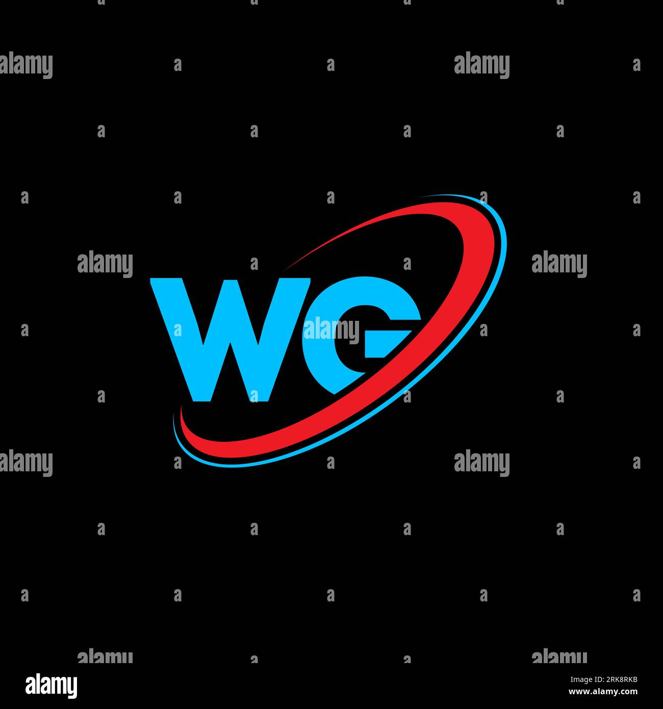 WG W G letter logo design. Initial letter WG linked circle uppercase ...