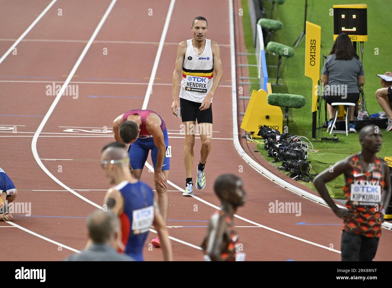Budapest, Hungary. 24th Aug, 2023. Belgian Robin Hendrix pictured after the heats of the men's ...