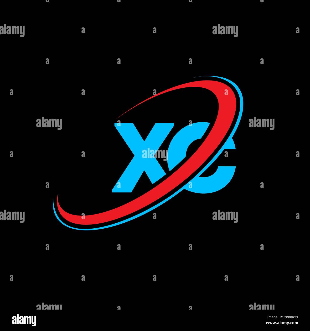 XC X C letter logo design. Initial letter XC linked circle uppercase ...