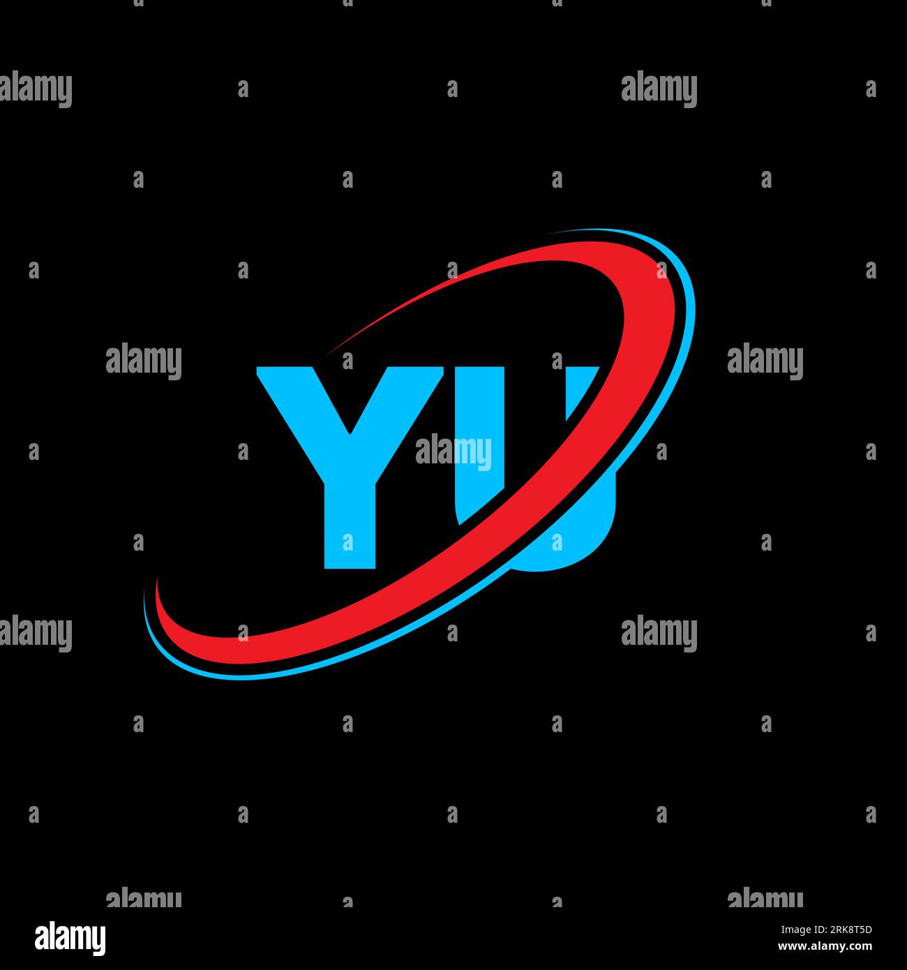 YU Y U letter logo design. Initial letter YU linked circle uppercase ...