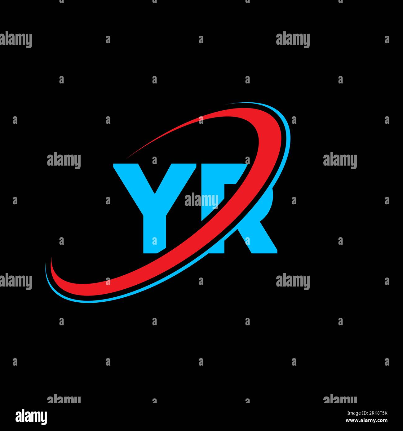 HR H R letter logo design. Initial letter HR linked circle uppercase ...