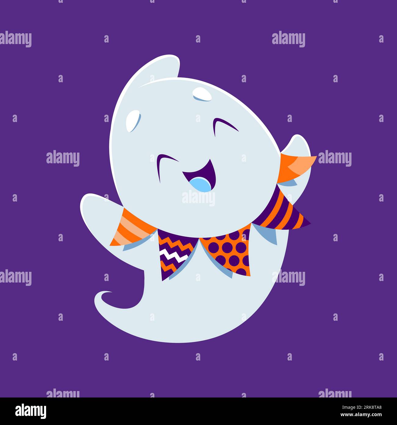 Cartoon cute kawaii halloween ghost monster character adorned with ...