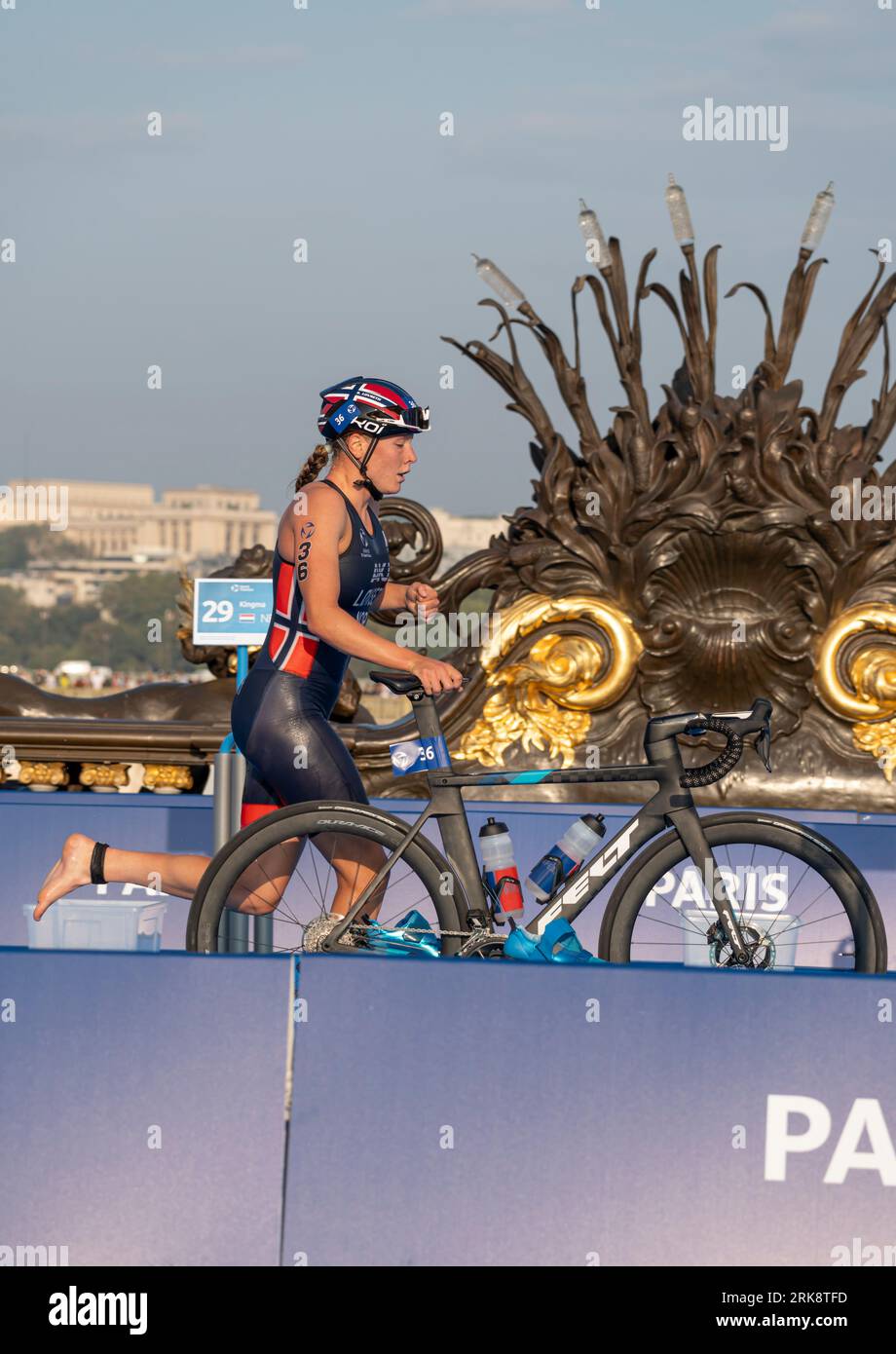 Paris, France - 08 17 2023: Paris 2024 triathlon test event. Women ...
