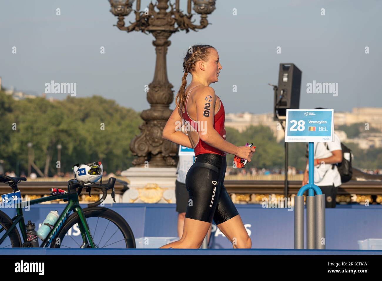Paris, France - 08 17 2023: Paris 2024 triathlon test event. Women ...