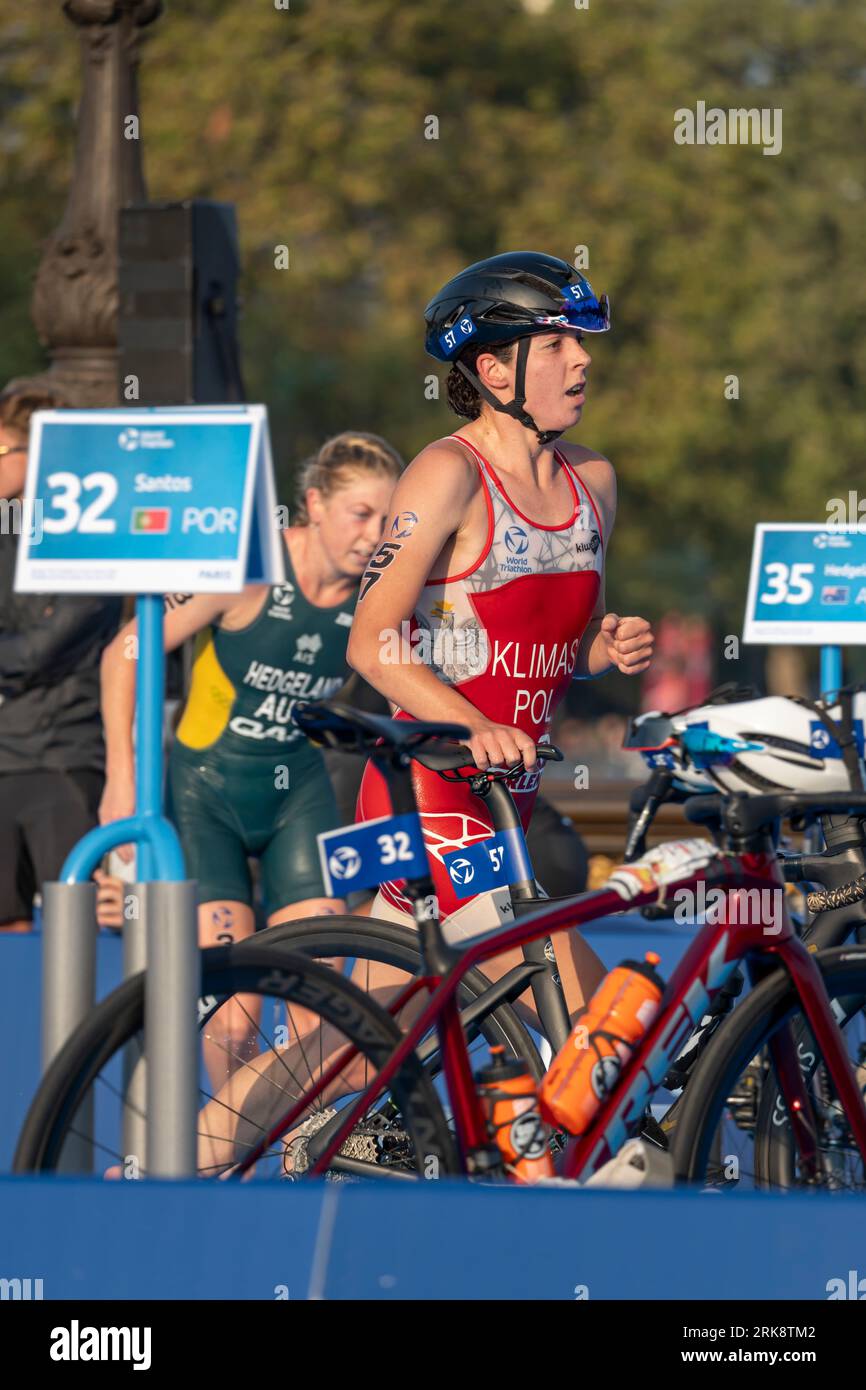 Paris, France - 08 17 2023: Paris 2024 triathlon test event. Women ...