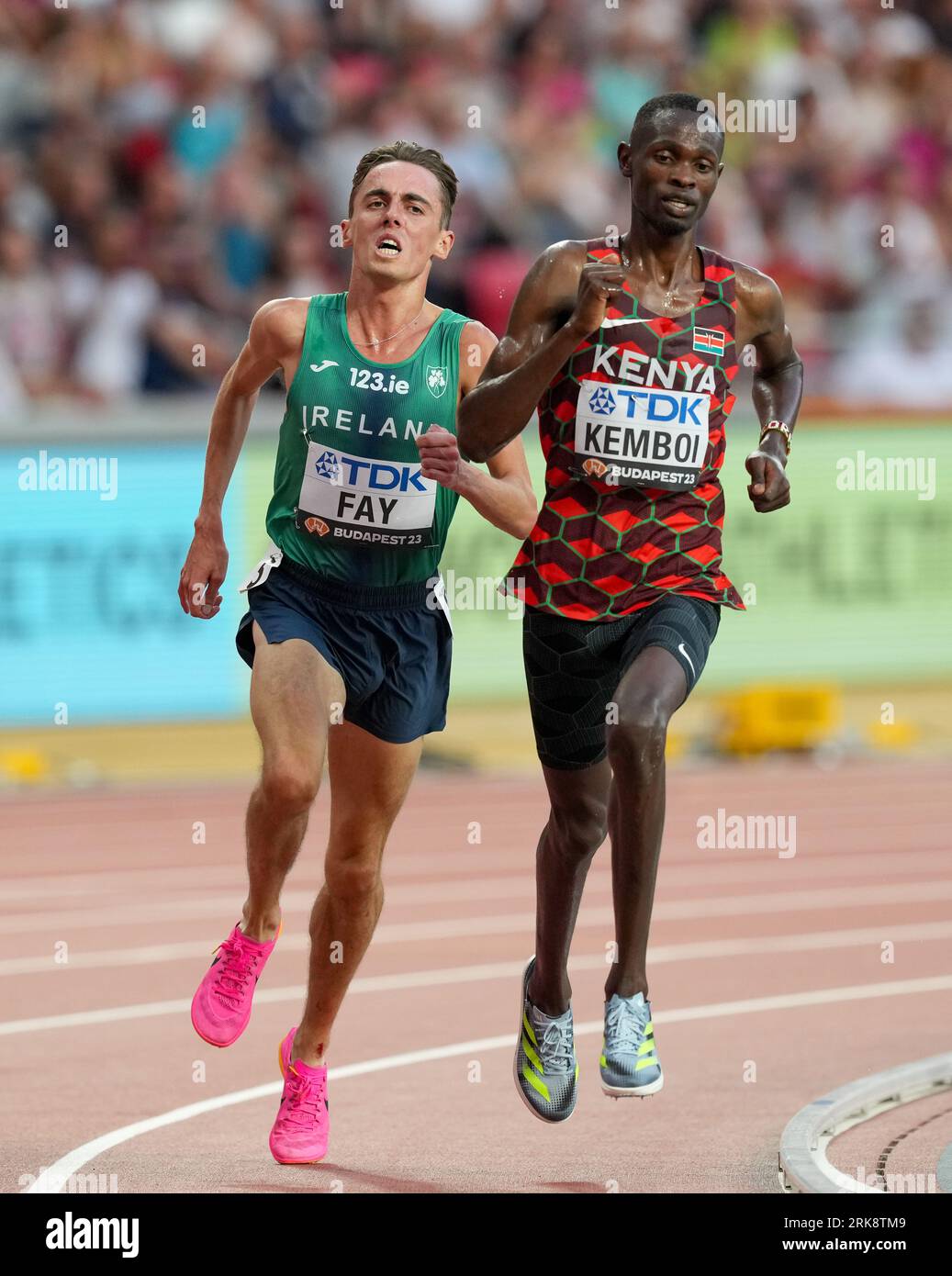 Ireland’s Brian Fay (left) and Kenya’s Cornelius Kemboi compete in the ...