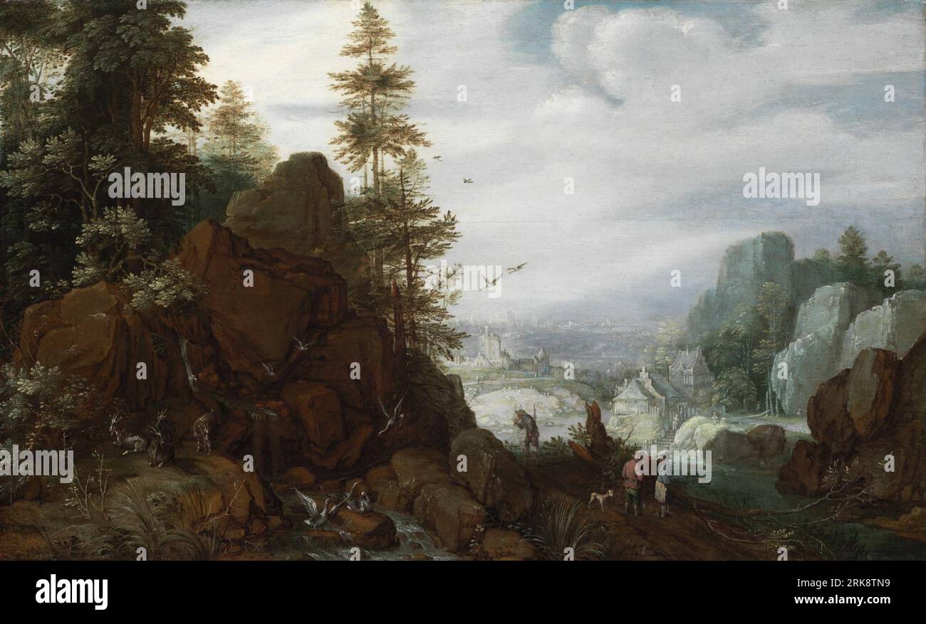 Rocky Landscape 1621 by Gillis d'Hondecoeter Stock Photo - Alamy