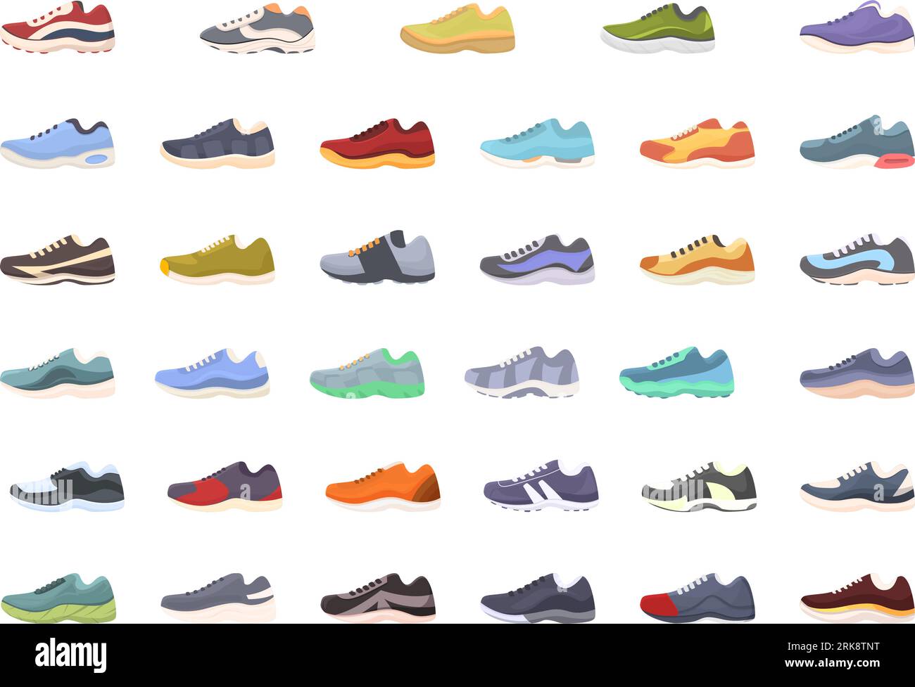 Running Shoes icons set cartoon vector. Sport shoe. Foot protection ...