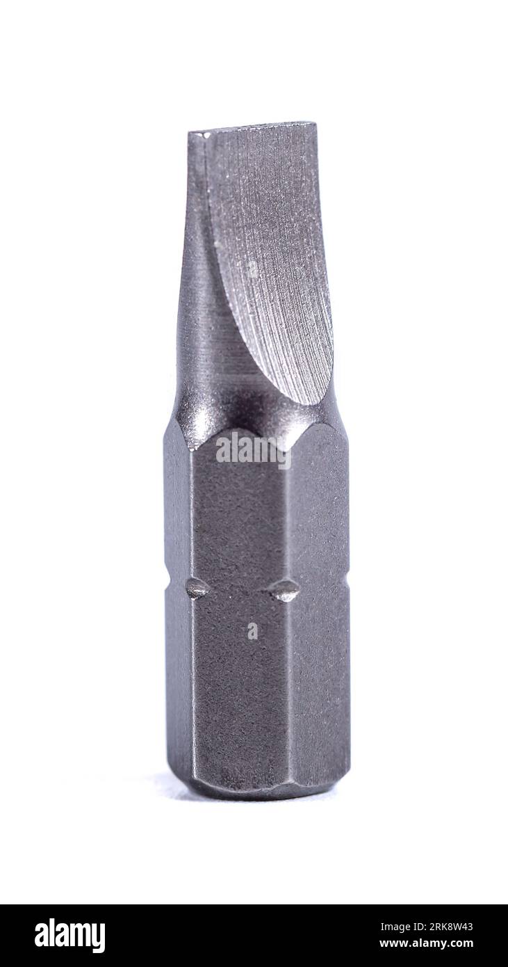 Screwdriver bit isolated on white background. Close up Stock Photo - Alamy