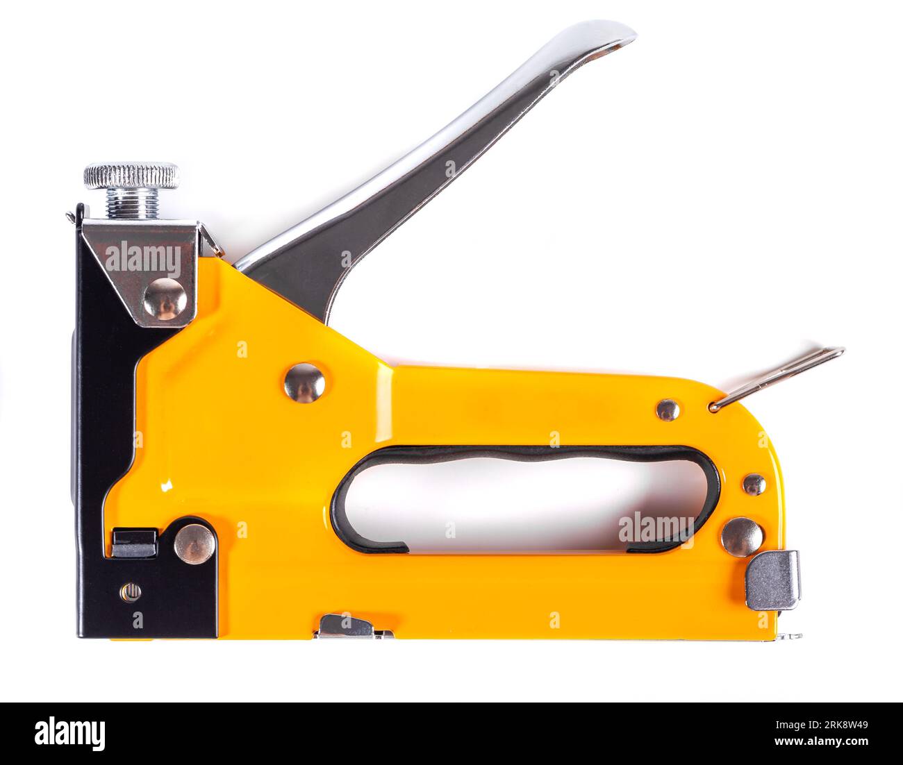 Industrial stapler for driving staples on a white background Stock ...