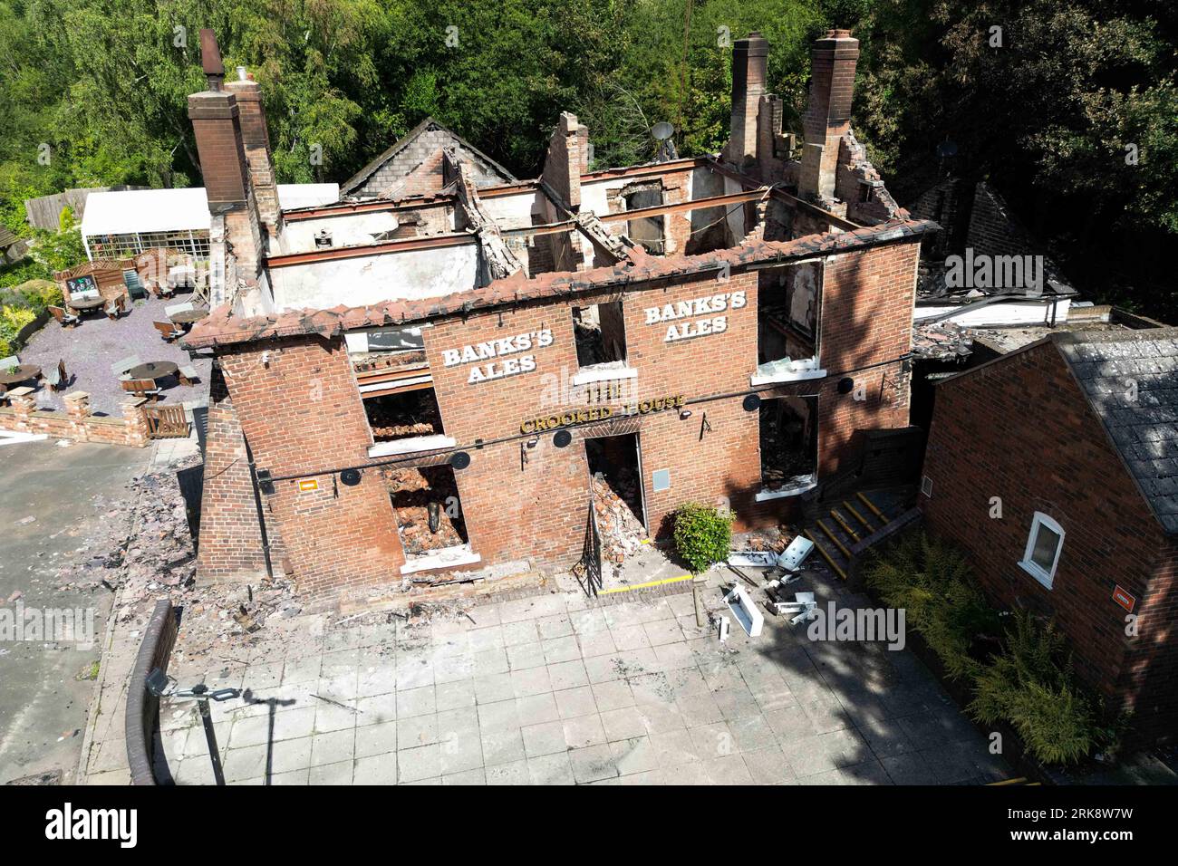 File photo dated 7/8/2023 of the burnt out remains of The Crooked House ...