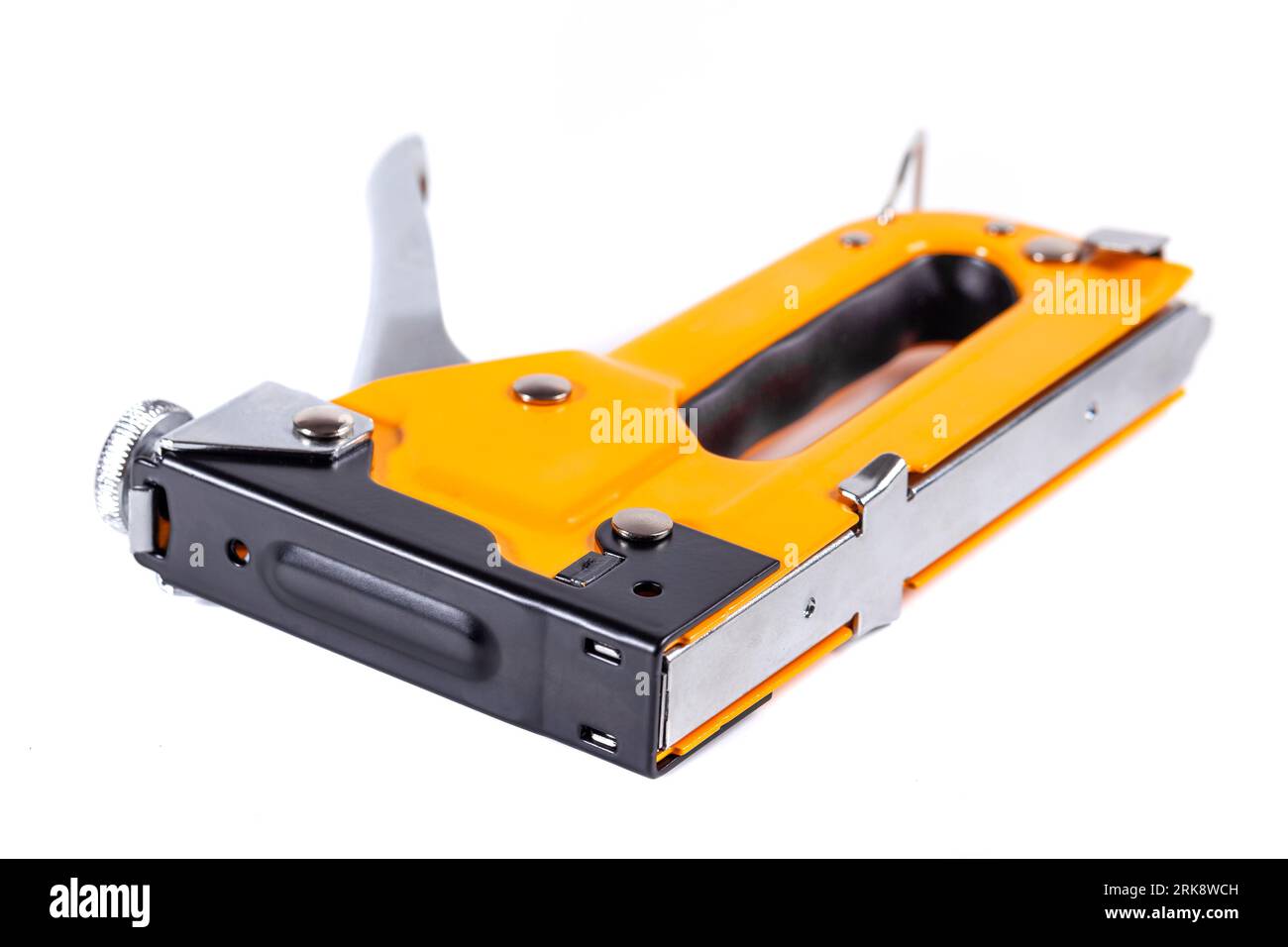 Industrial stapler for driving staples on a white background Stock ...