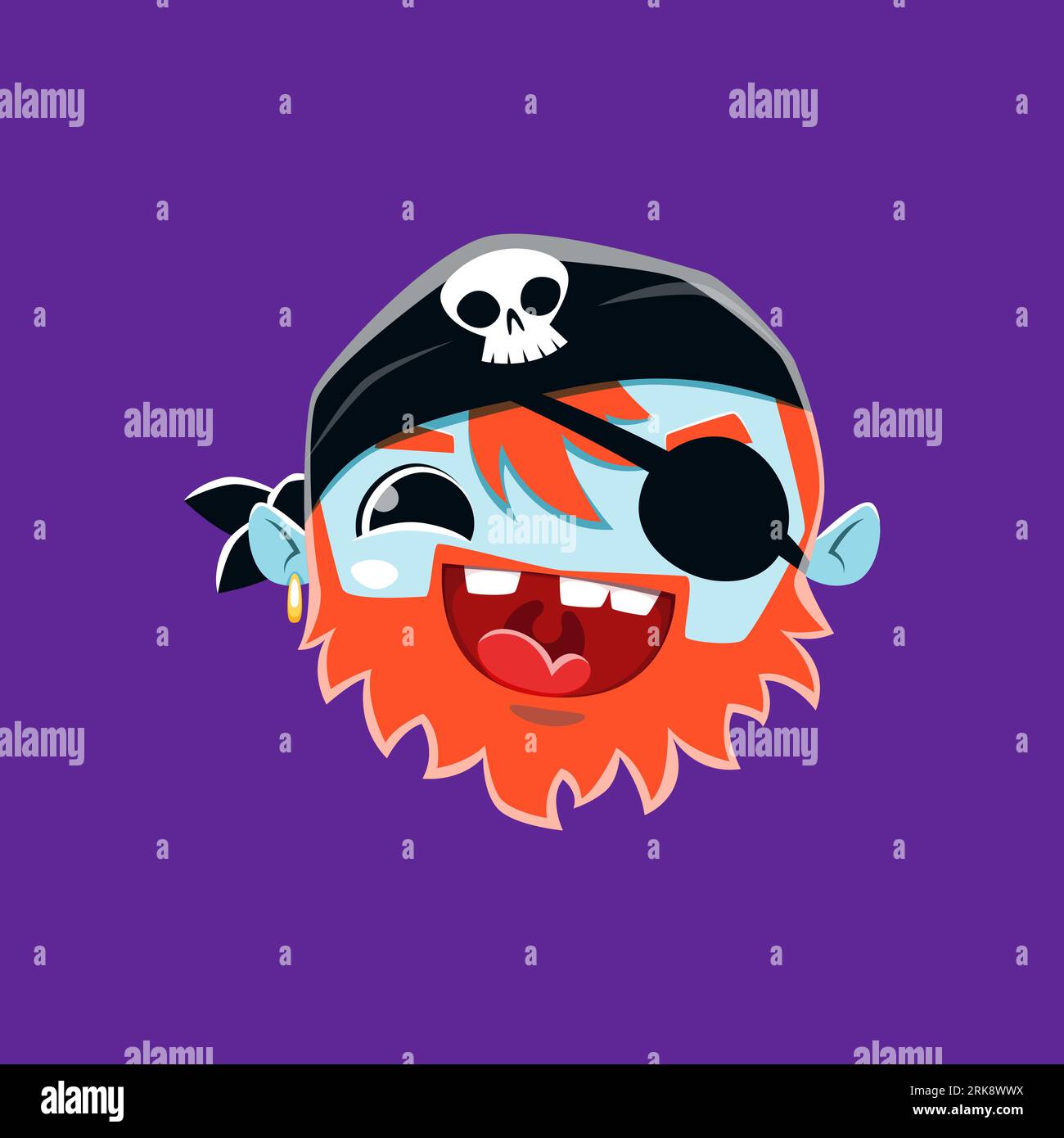 Red Jolly Roger Beard