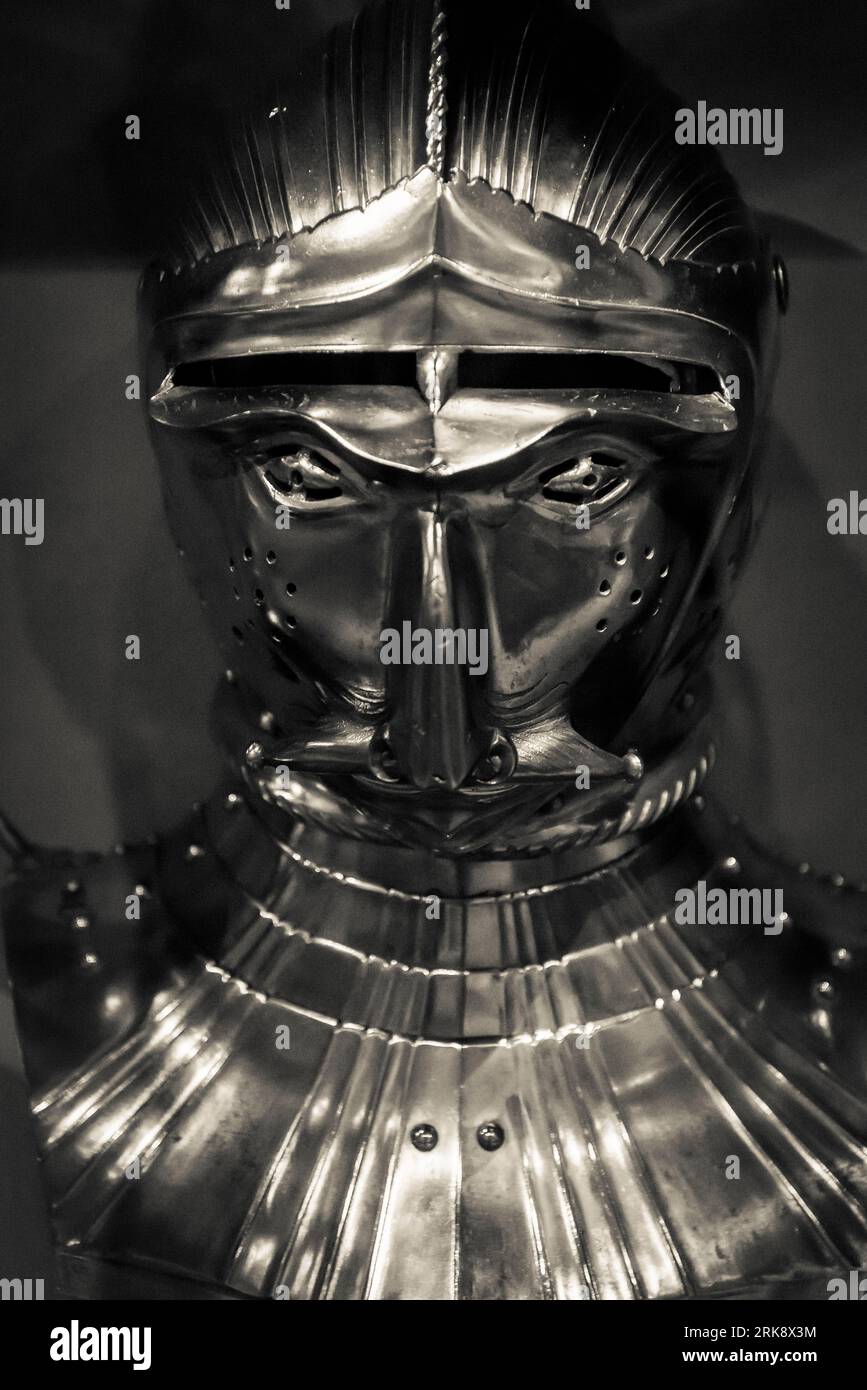 Medieval head armour, Paris, France Stock Photo - Alamy