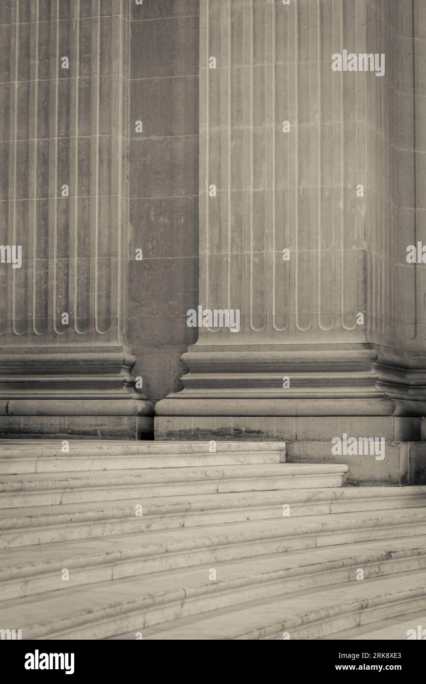 Architectural detail of neoclassical architecture, Paris, France Stock ...