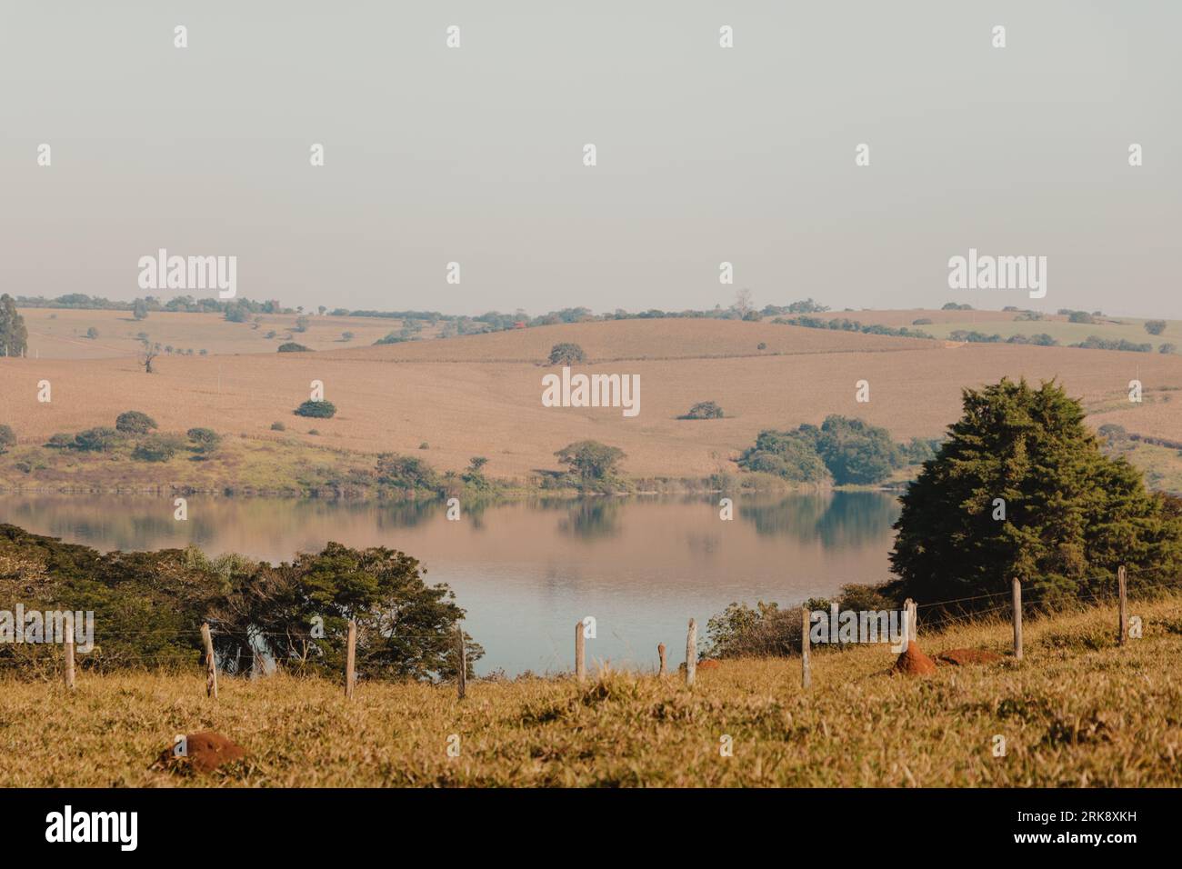 landscape of the lake in the countryside Stock Photo - Alamy