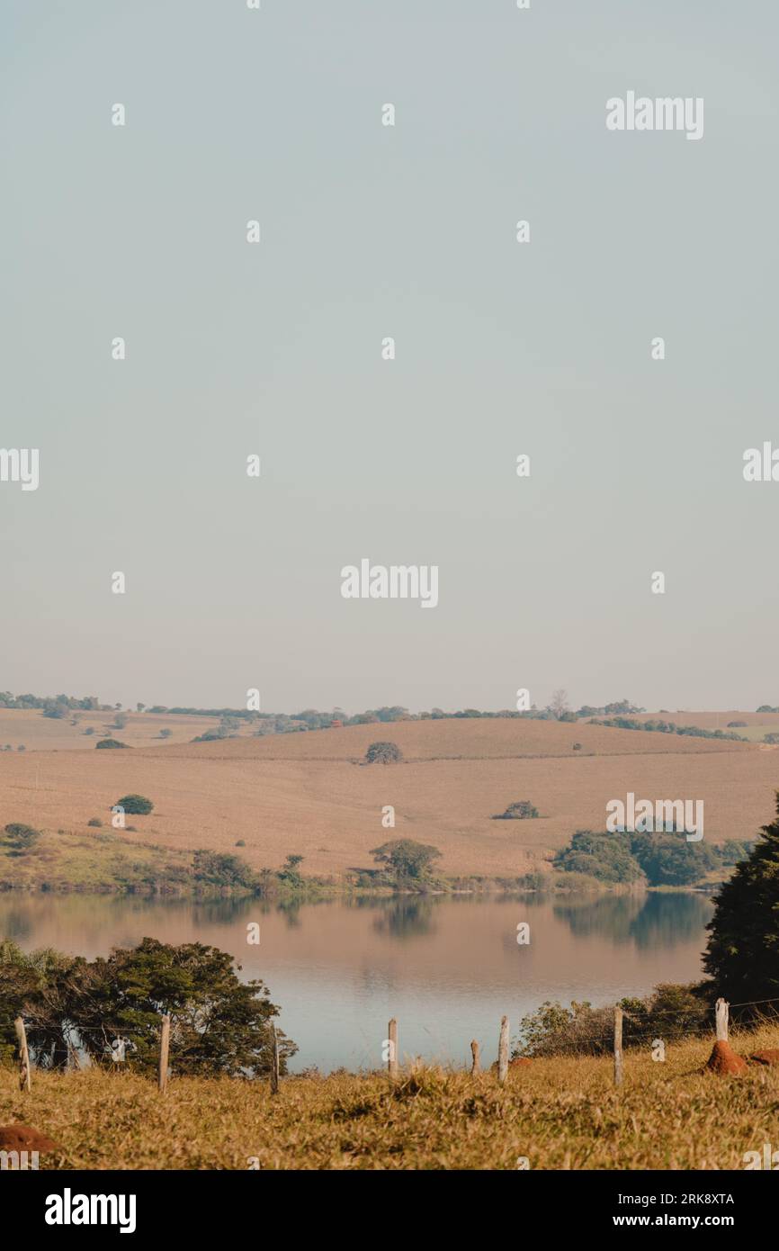 pond landscape in the countryside Stock Photo - Alamy