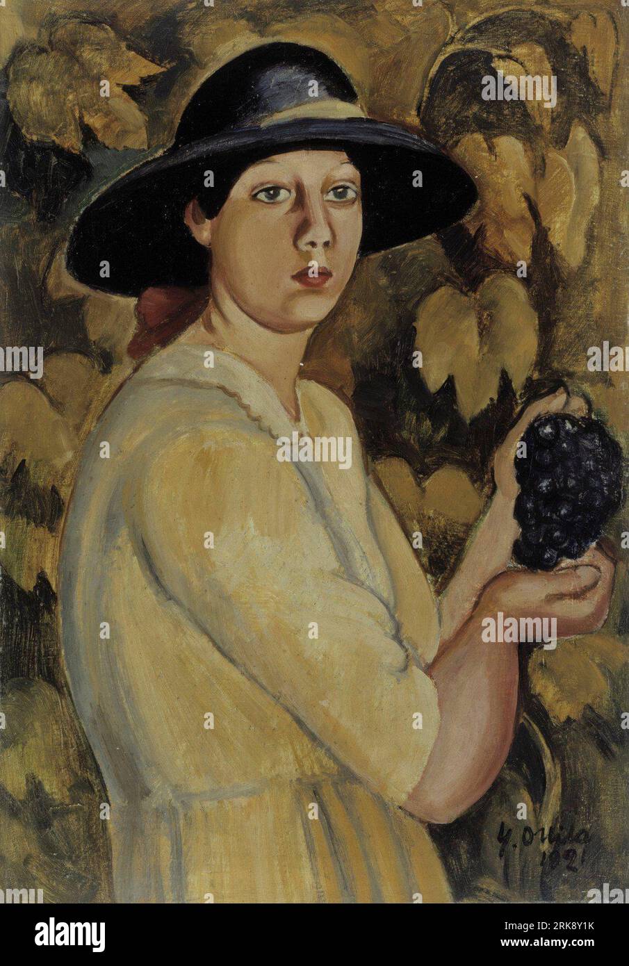 Flicka med vindruvor 1921 by Yrjö Ollila Stock Photo - Alamy