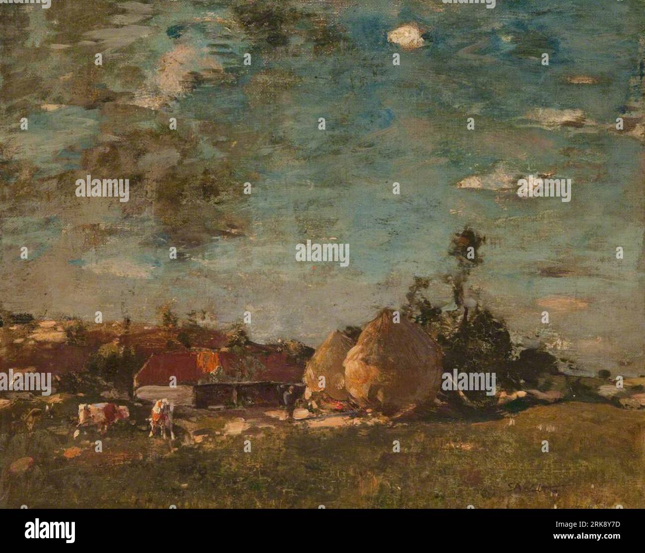 Stackyard 1900s by Edward Arthur Walton Stock Photo - Alamy