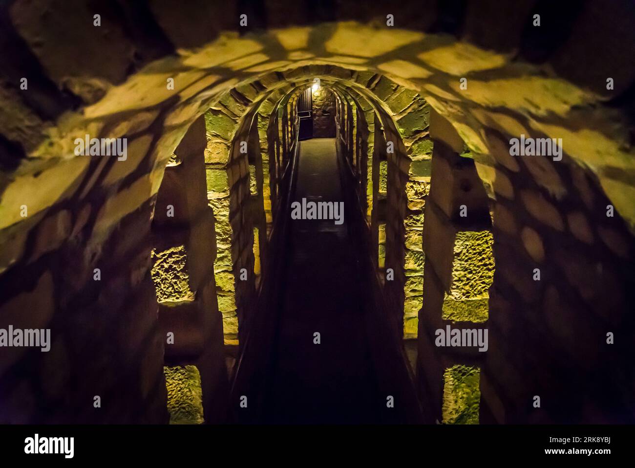 Catacombs of Paris, underground ossuaries which hold the remains of ...