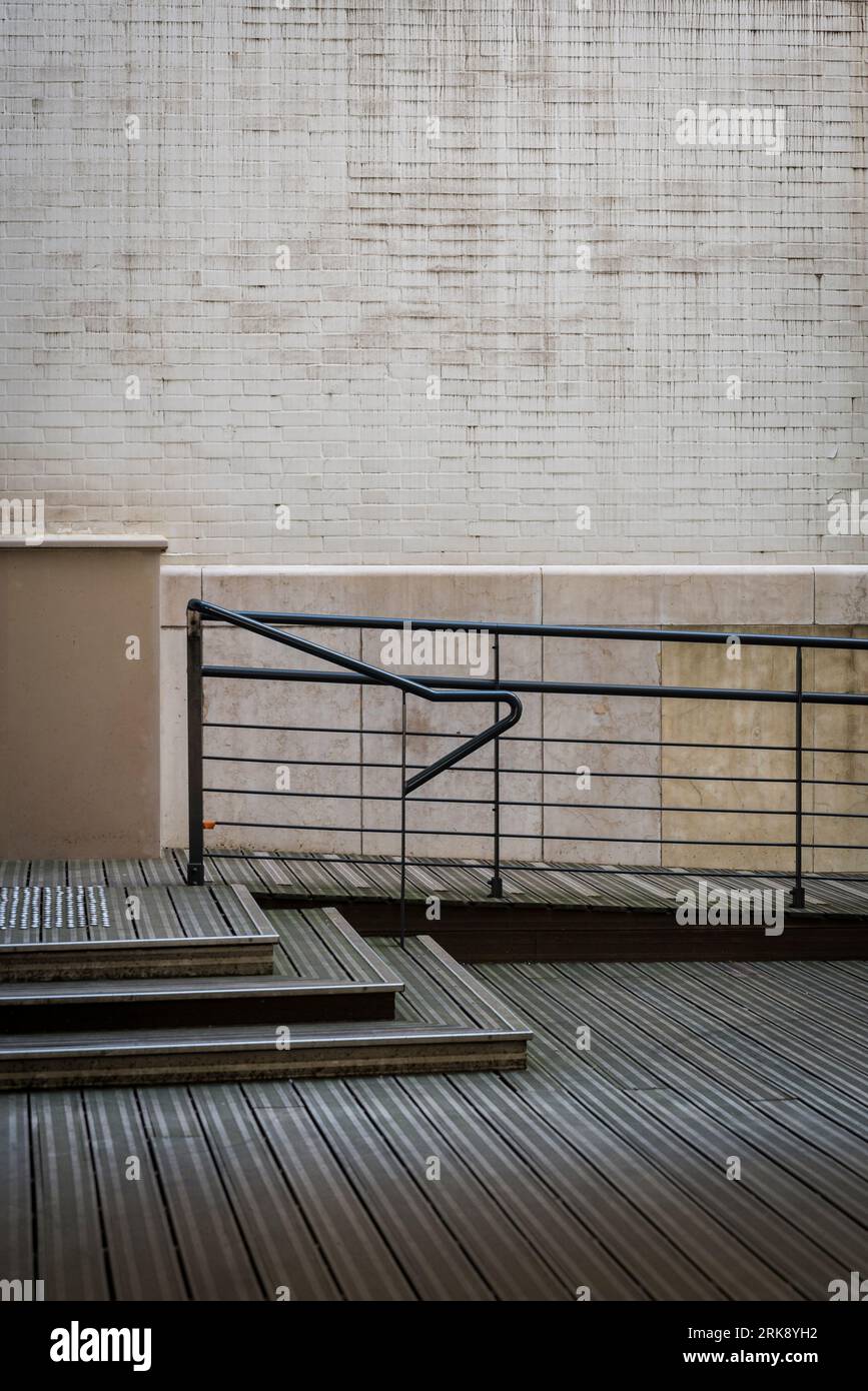 Wheelchair ramp and stairs Stock Photo - Alamy