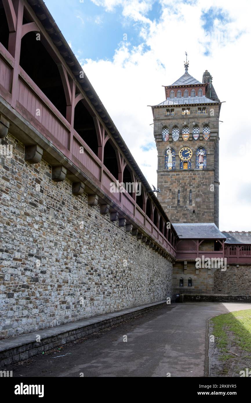 Cardiff Castle clock tower, Cardiff, Wales, Uk Stock Photo - Alamy