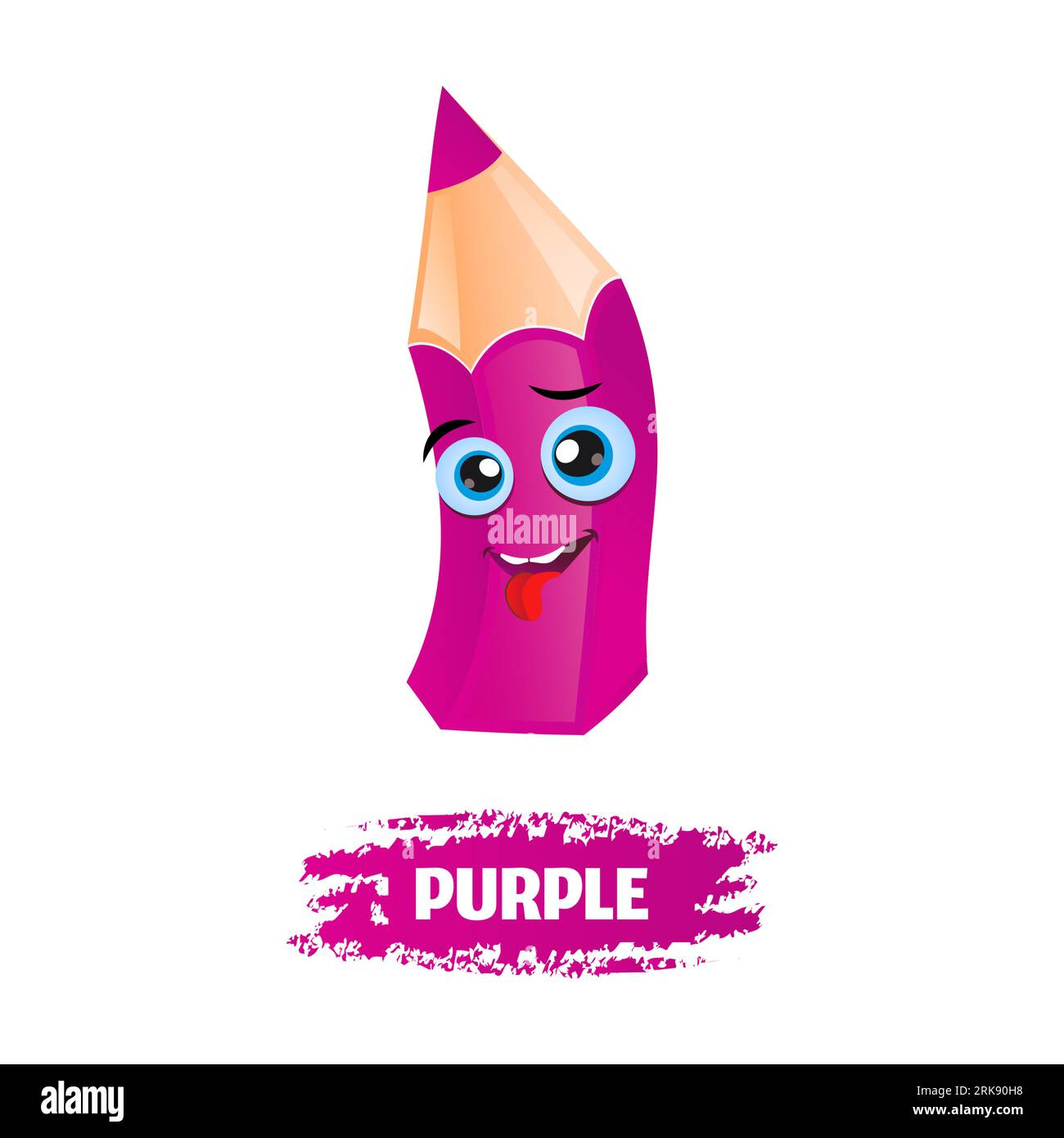 School pencil vector character with funny purple education Cartoon ...