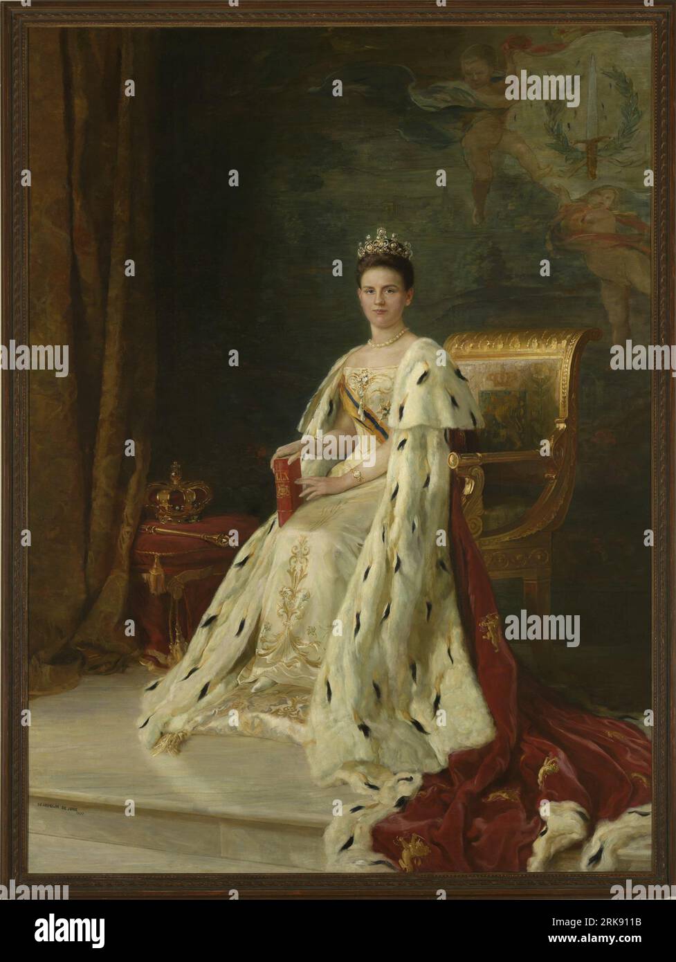 Portrait of Queen Wilhelmina (1880-1962) 1900 by Pieter de Josselin de ...