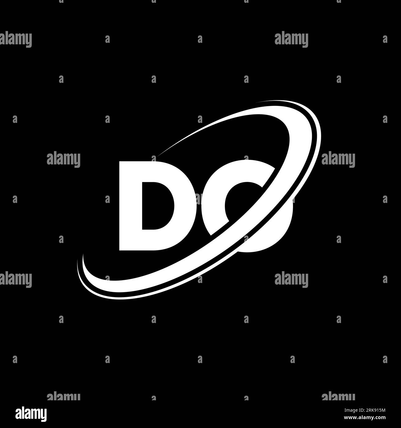 DO D O letter logo design. Initial letter DO linked circle uppercase ...