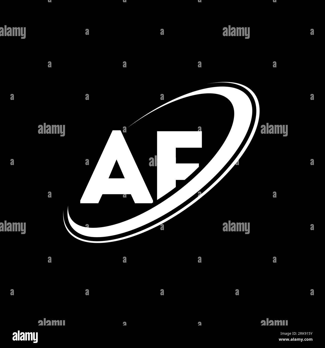 AF A F letter logo design. Initial letter AF linked circle uppercase ...
