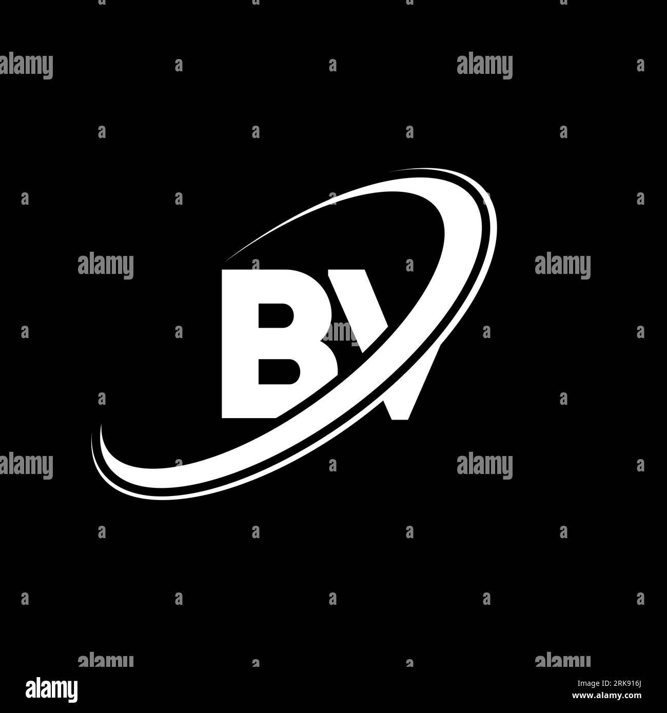BV B V letter logo design. Initial letter BV linked circle uppercase ...