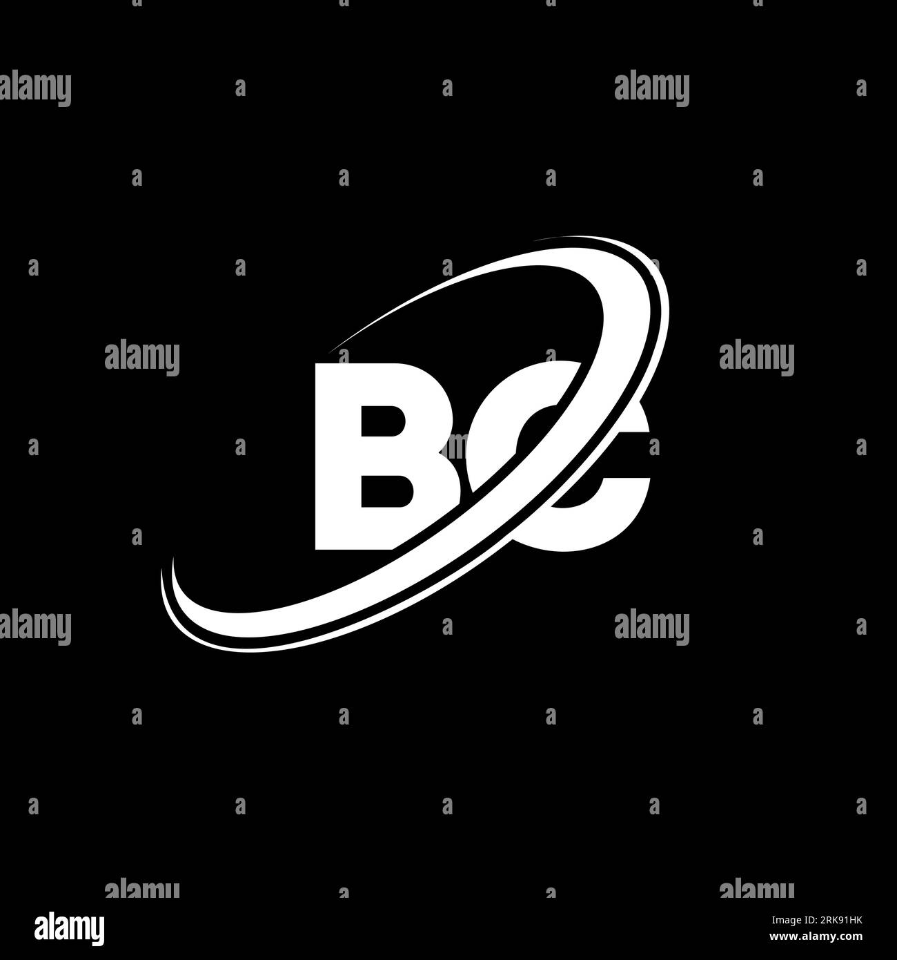 BC B C letter logo design. Initial letter BC linked circle uppercase ...